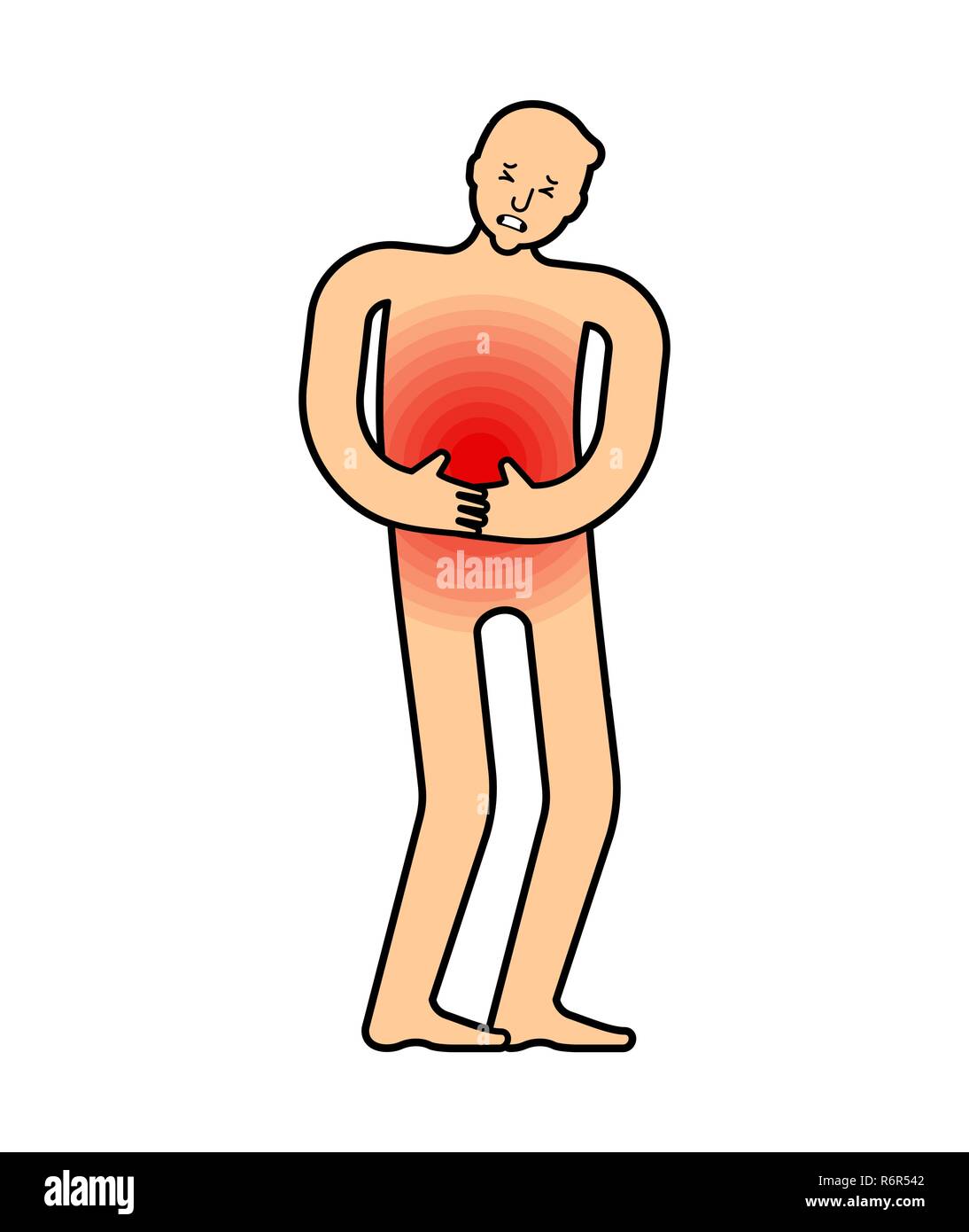 Pain Human icon. Sick person sign. diseased human symbol. curl up in ...