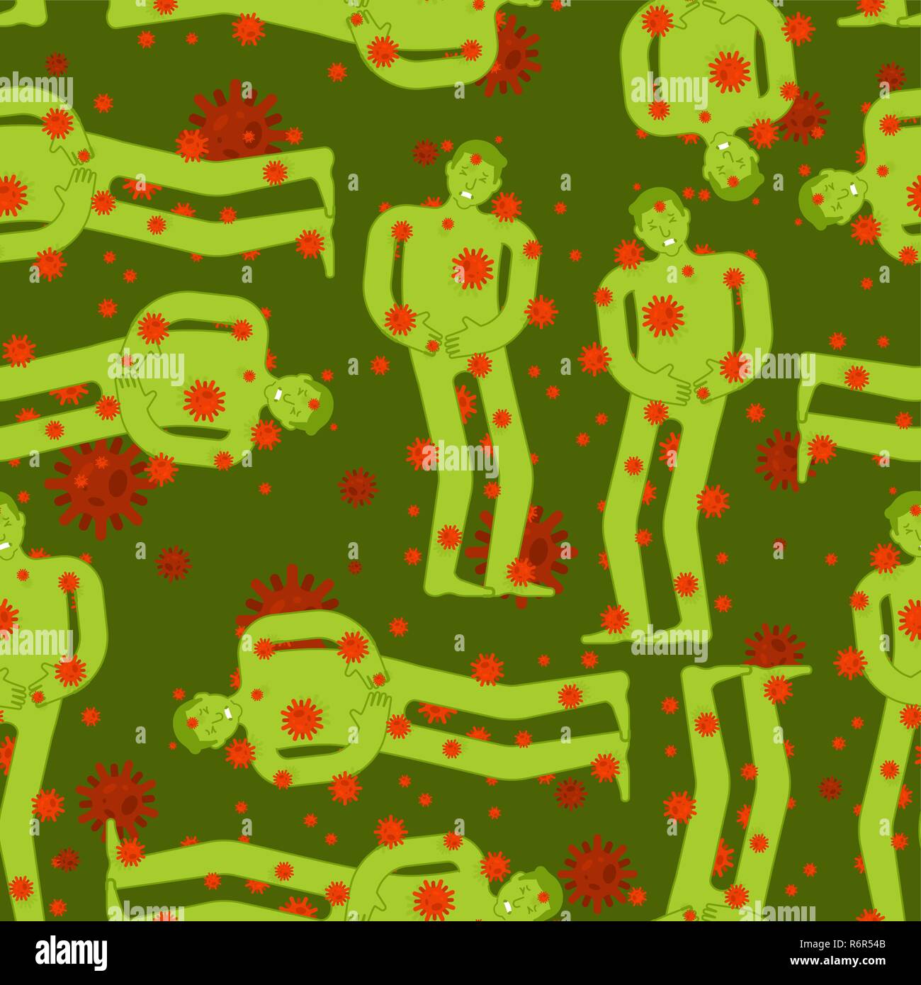 Epidemic pattern seamless. Pain Human background. Virus and microbes ...