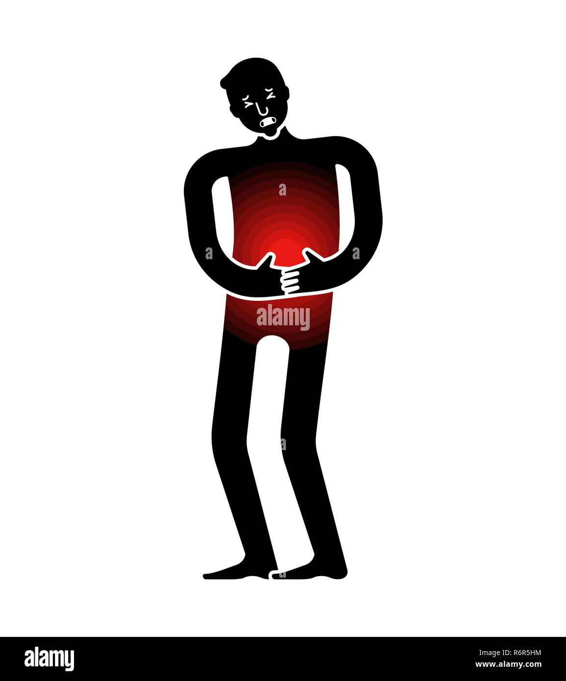 Pain Human icon. Sick person sign. diseased human symbol. curl up in ...