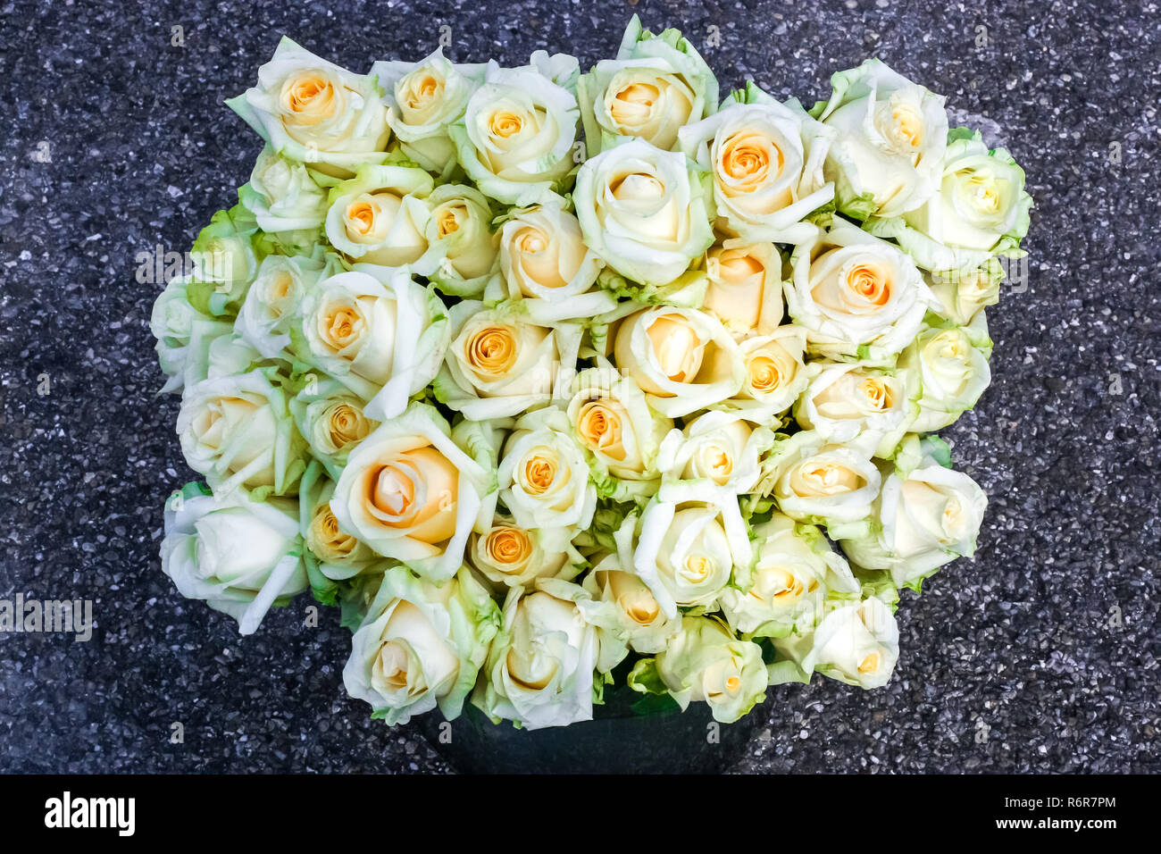 White and red roses, bouquet Stock Photo - Alamy
