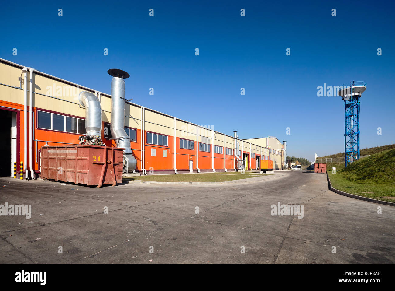 Modern plant for recycling and mechanical waste sorting with fire water ...