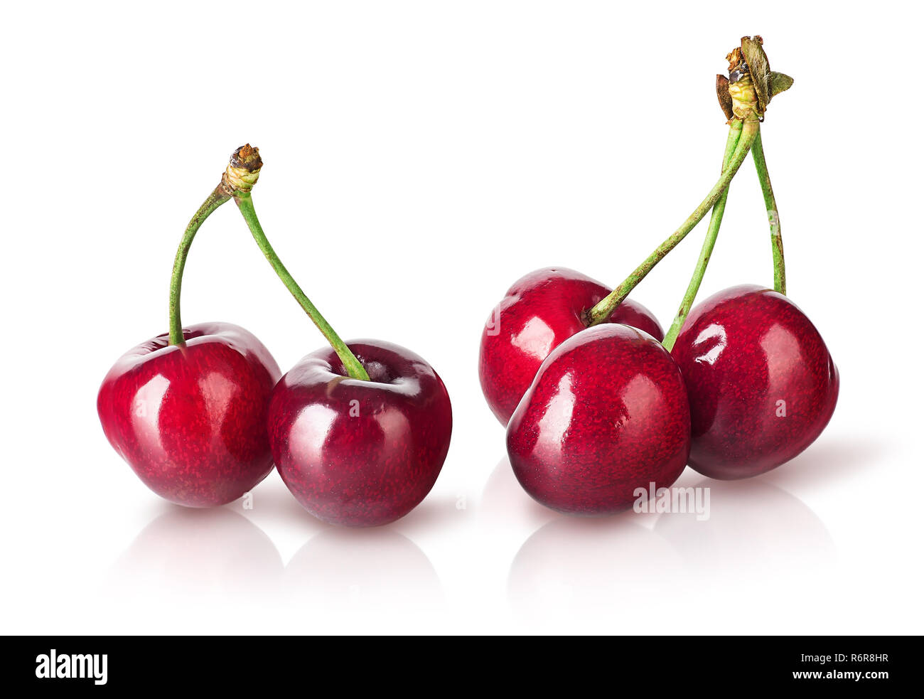 Close up view of two cherries Cut Out Stock Images & Pictures - Alamy