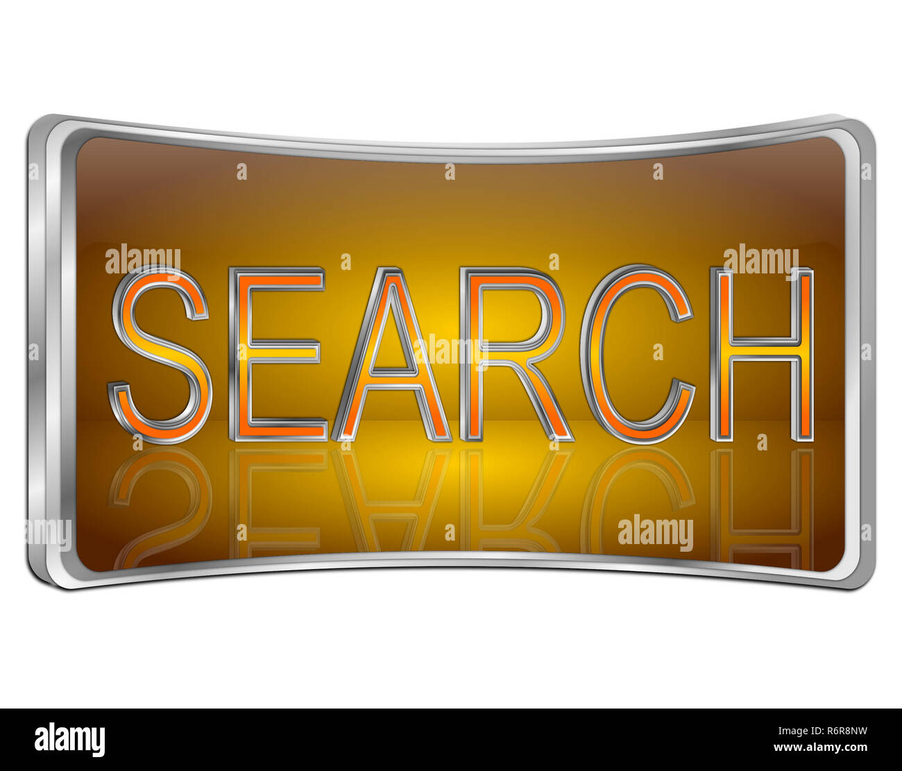 orange Search button curved - 3D illustration Stock Photo - Alamy