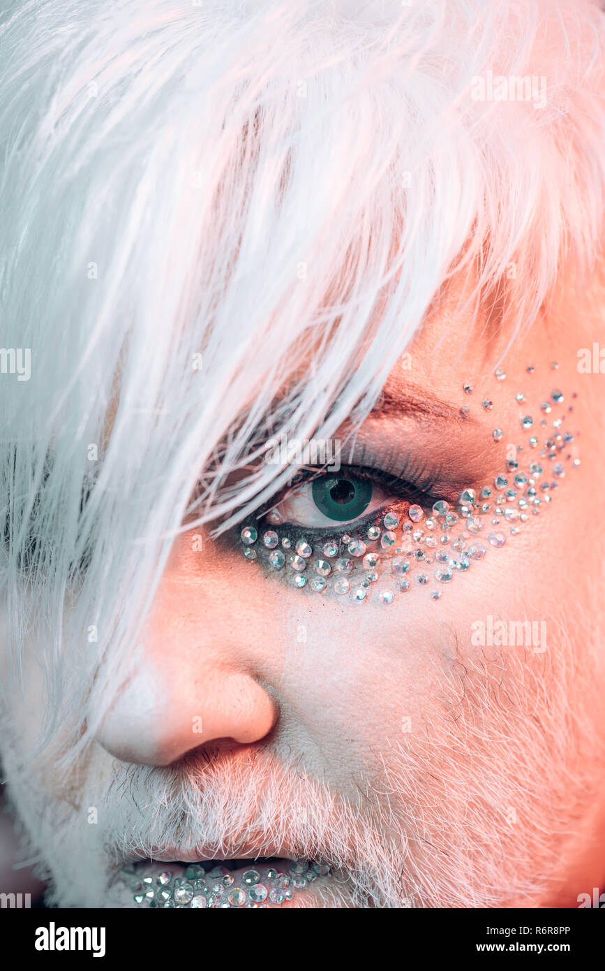 Express yourself through fashion. Transgender man wear eyeshadows and ...