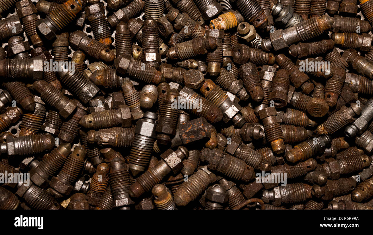 Vintage antique automotive rusty brake bleeder screws Stock Photo - Alamy