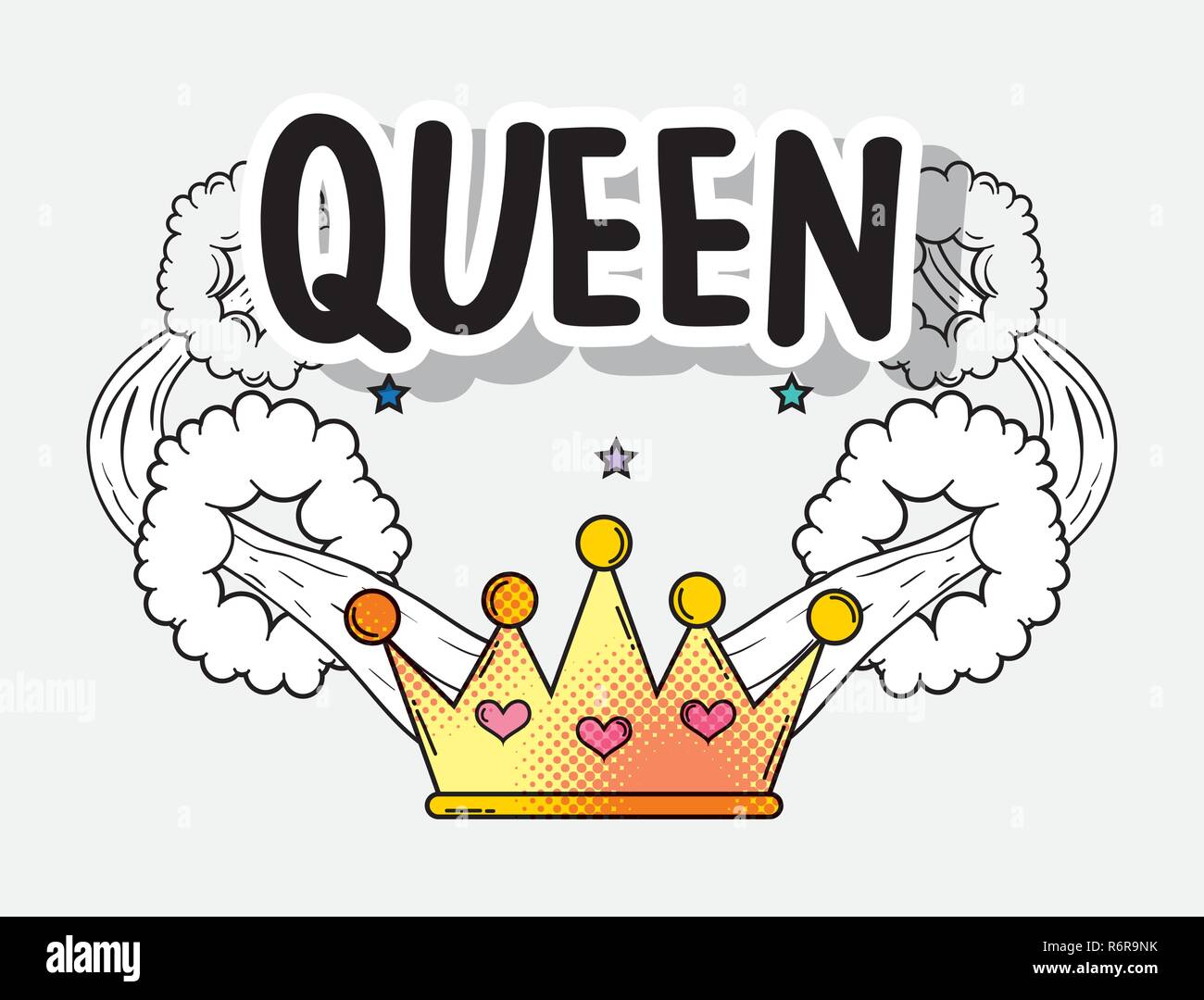 fashion crown with cute stars patch Stock Vector Image & Art - Alamy