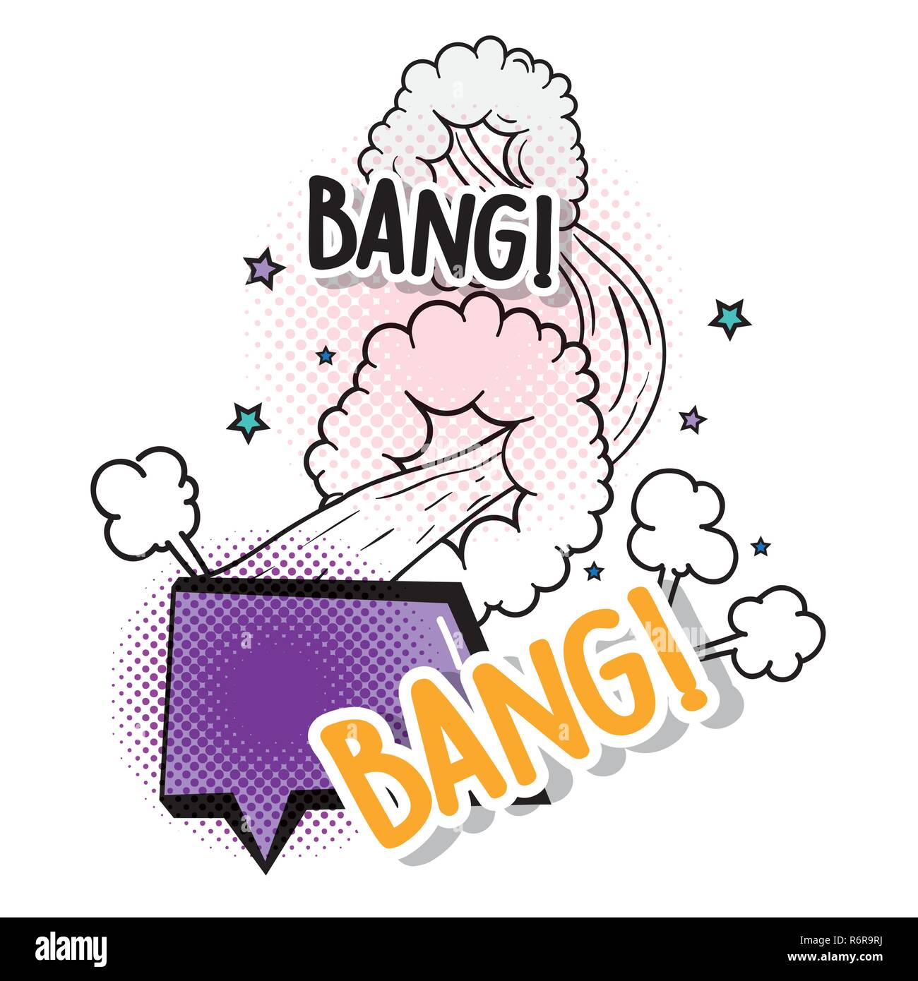 chat bubble with stars and bang patch message Stock Vector Image & Art ...