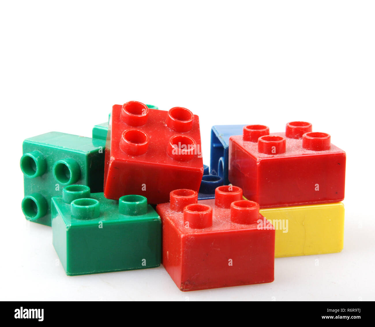 Building Blocks Isolated On White Stock Photo - Alamy