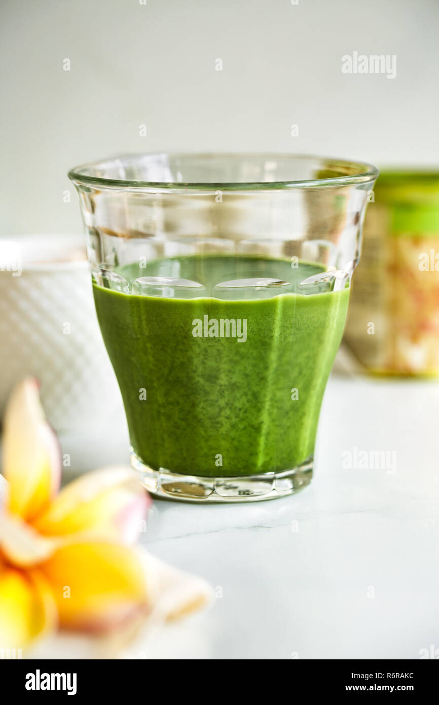 Matcha with Milk Stock Photo - Alamy