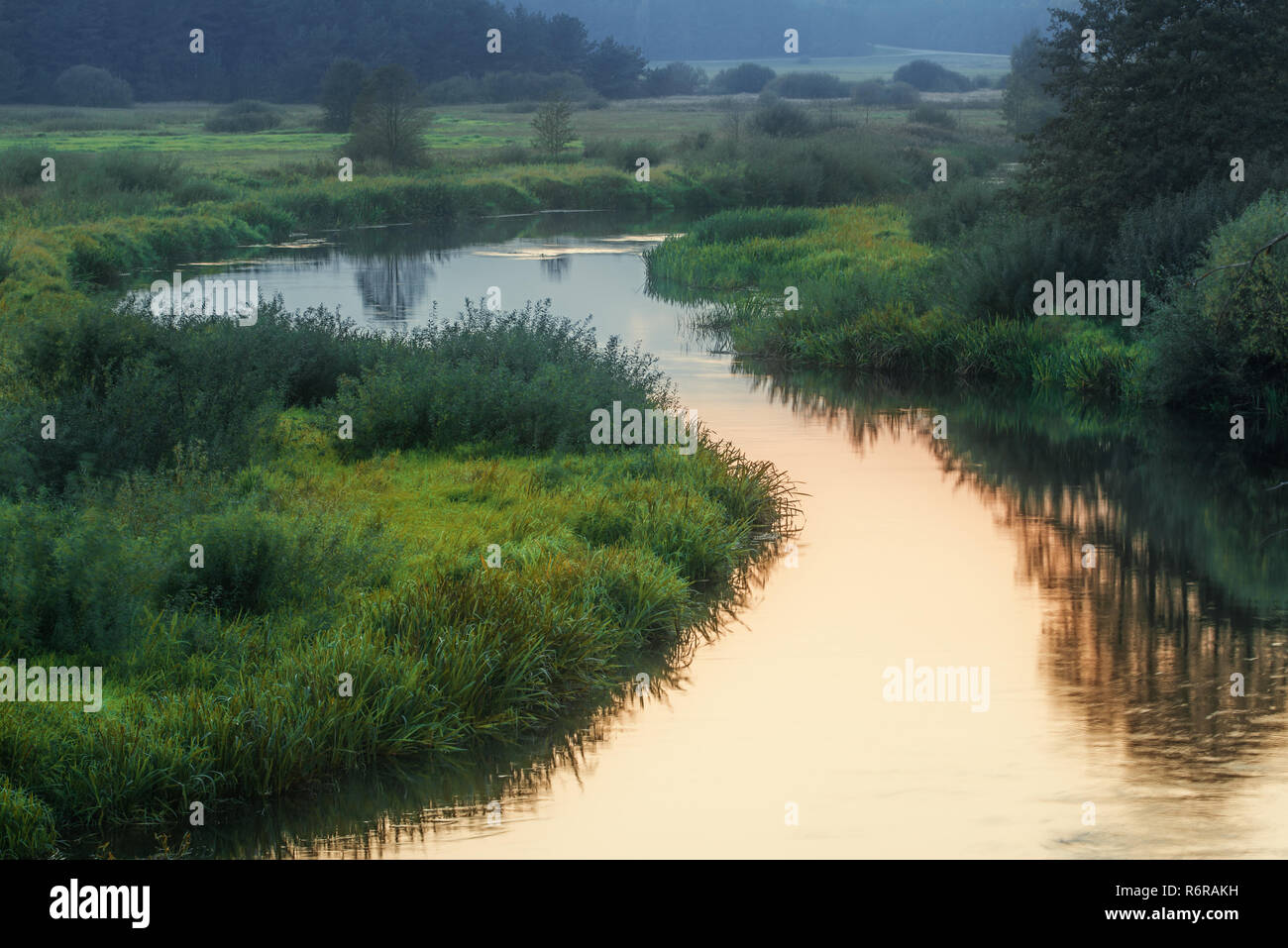 Summer landscape with meanderin river in countryside Stock Photo - Alamy