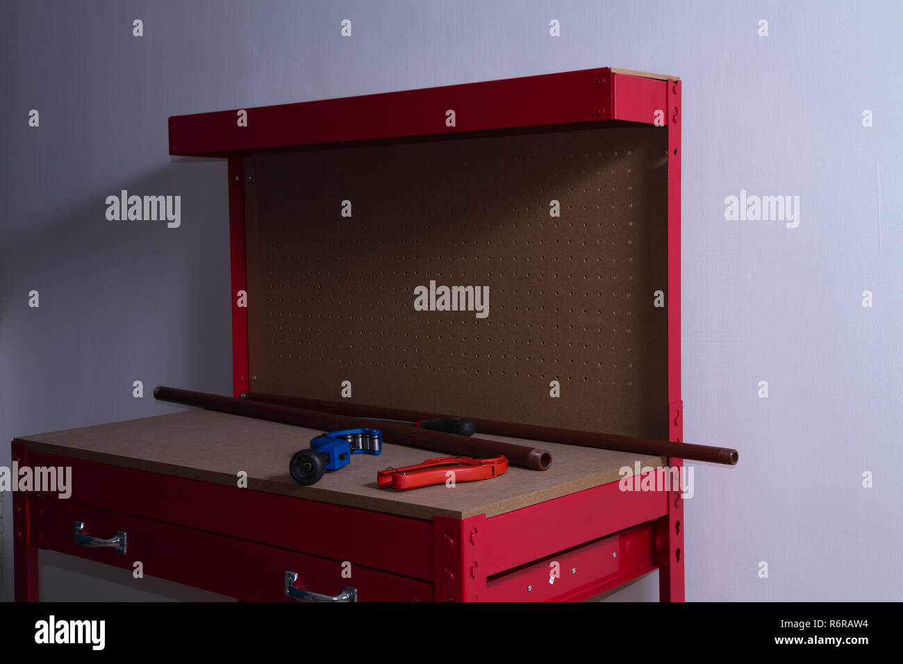 Handyman working on workbench tools hi-res stock photography and images ...