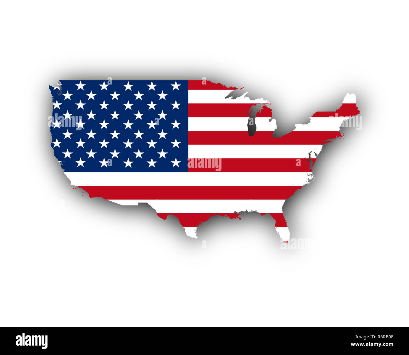 map and flag of the usa Stock Photo - Alamy