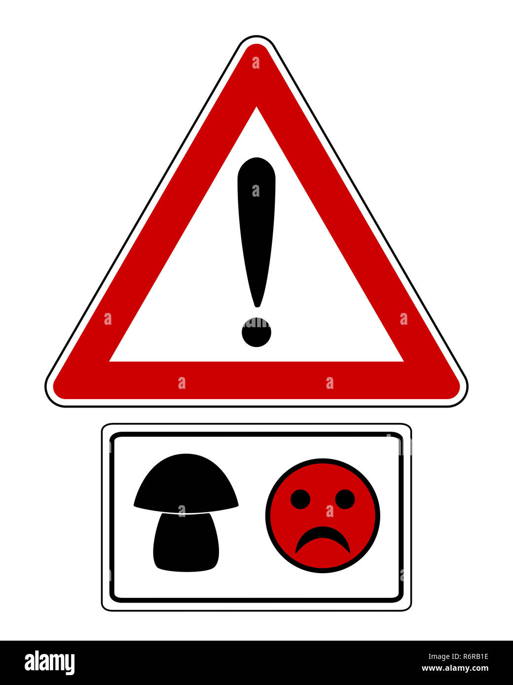 warning sign with smiley and mushroom Stock Photo - Alamy