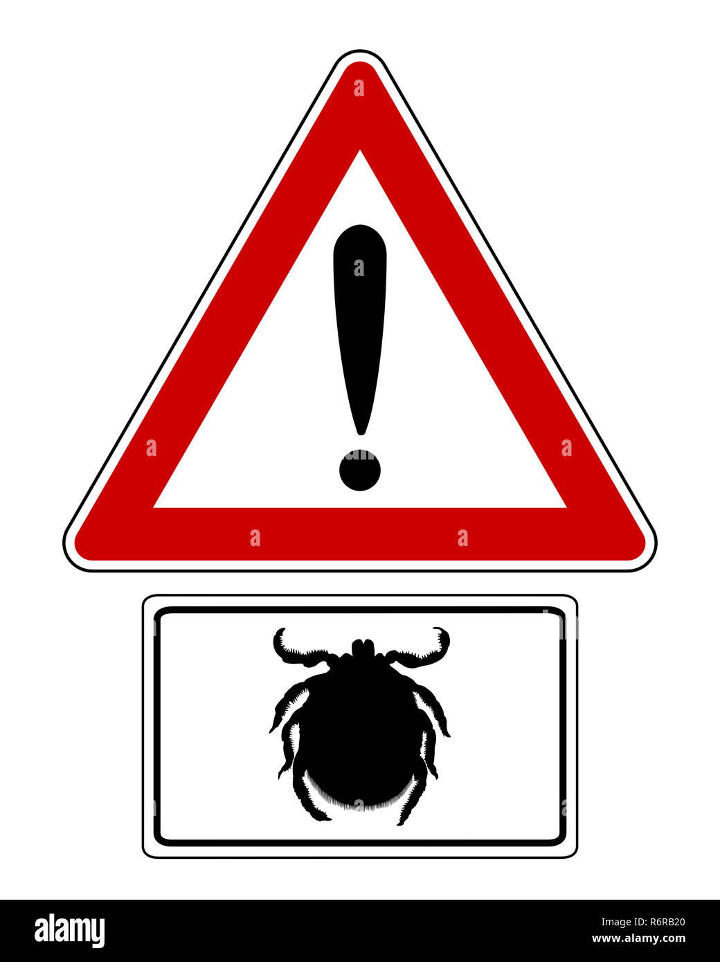 warning sign with additional sign tick Stock Photo - Alamy