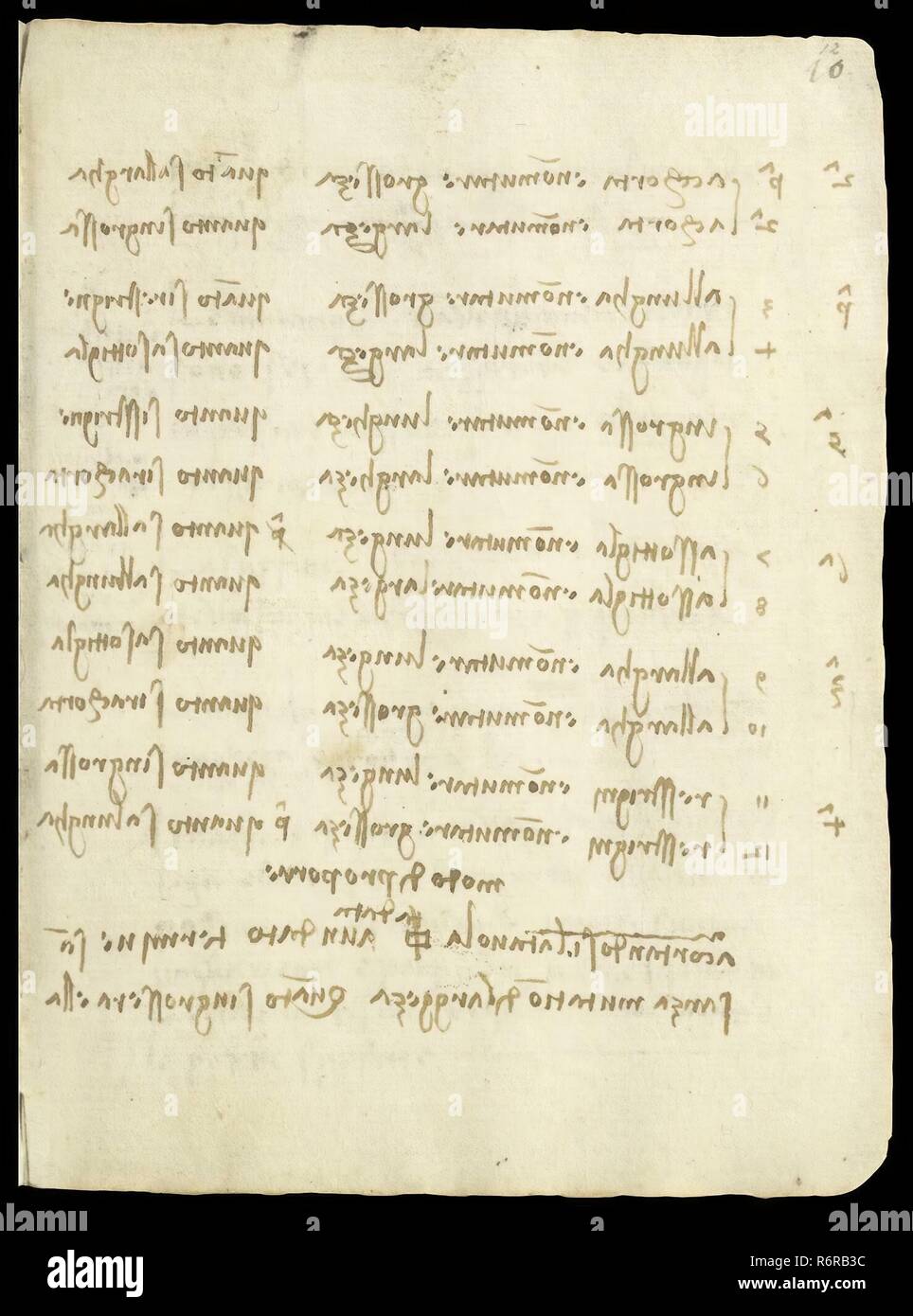 Codex Forster I: 00012r. Author: LEONARDO DA VINCI Stock Photo - Alamy