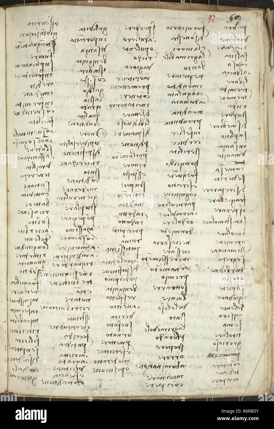 Codex Trivulzianus: 0053r. Author: LEONARDO DA VINCI Stock Photo - Alamy