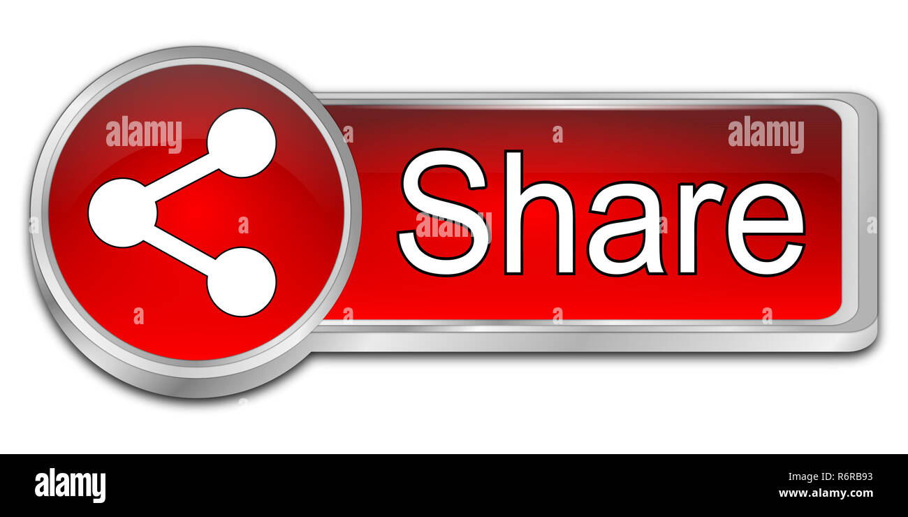 red Share Button - 3D illustration Stock Photo - Alamy