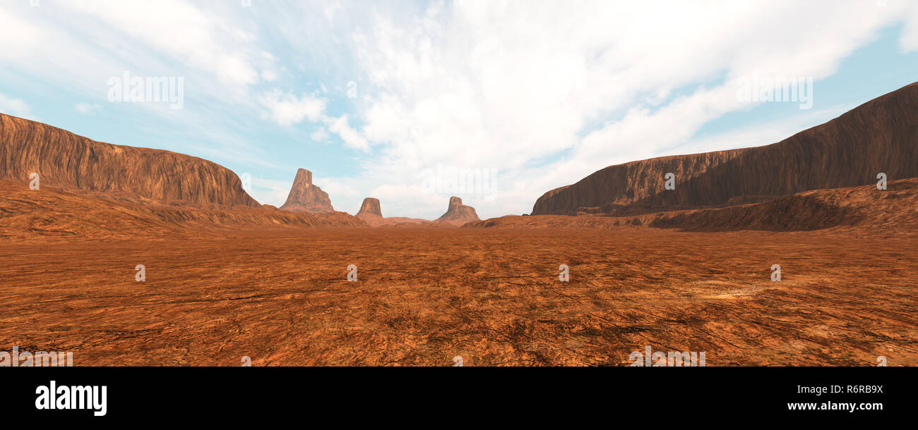 3D Rendering Desert Landscape Stock Photo - Alamy