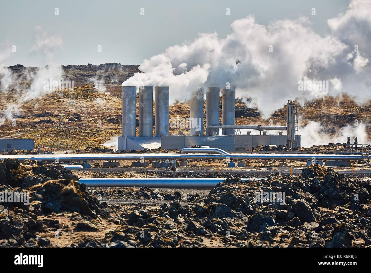 Geothermal power plant Stock Photo - Alamy