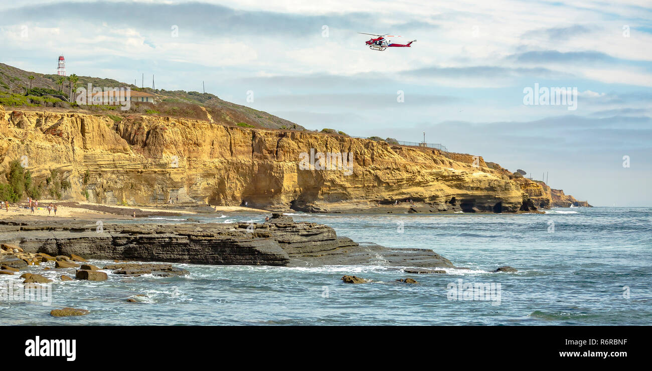 Helicopter view coastal shoreline landscape hi-res stock photography ...