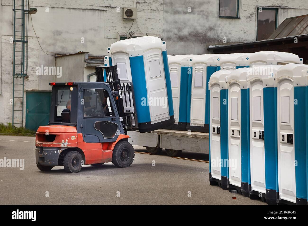 Toilets installed at a public event Stock Photo - Alamy