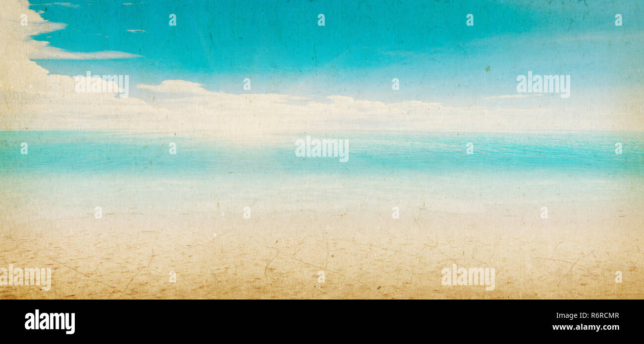 Tropical vintage beach landscape Stock Photo - Alamy
