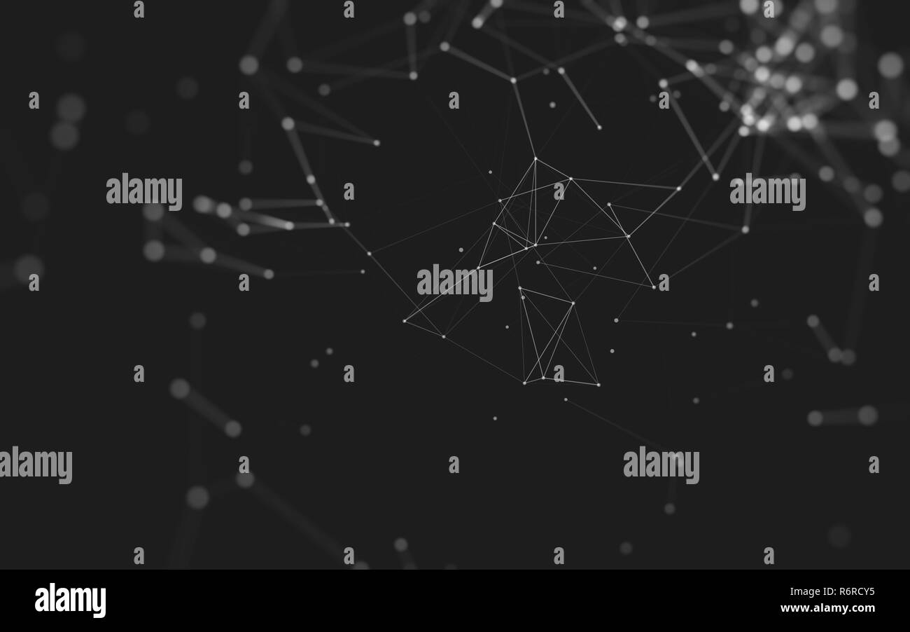 Abstract polygonal space low poly dark background, 3d rendering Stock ...