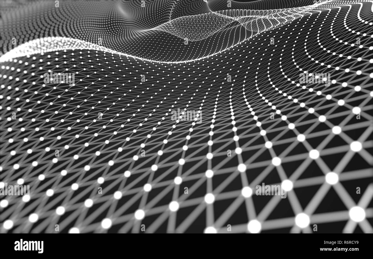 Abstract polygonal space low poly dark background, 3d rendering Stock ...