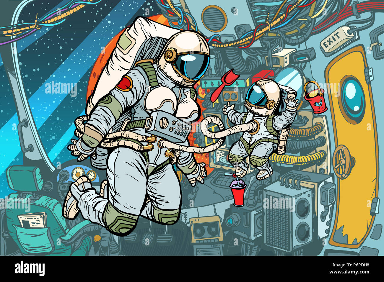 Inside spaceship family hi-res stock photography and images - Alamy