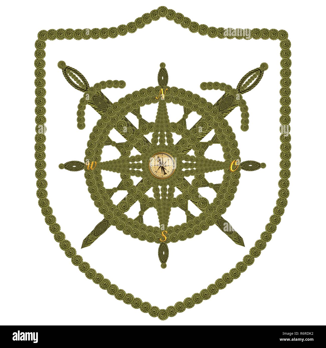 compass anchor and sword Stock Photo - Alamy