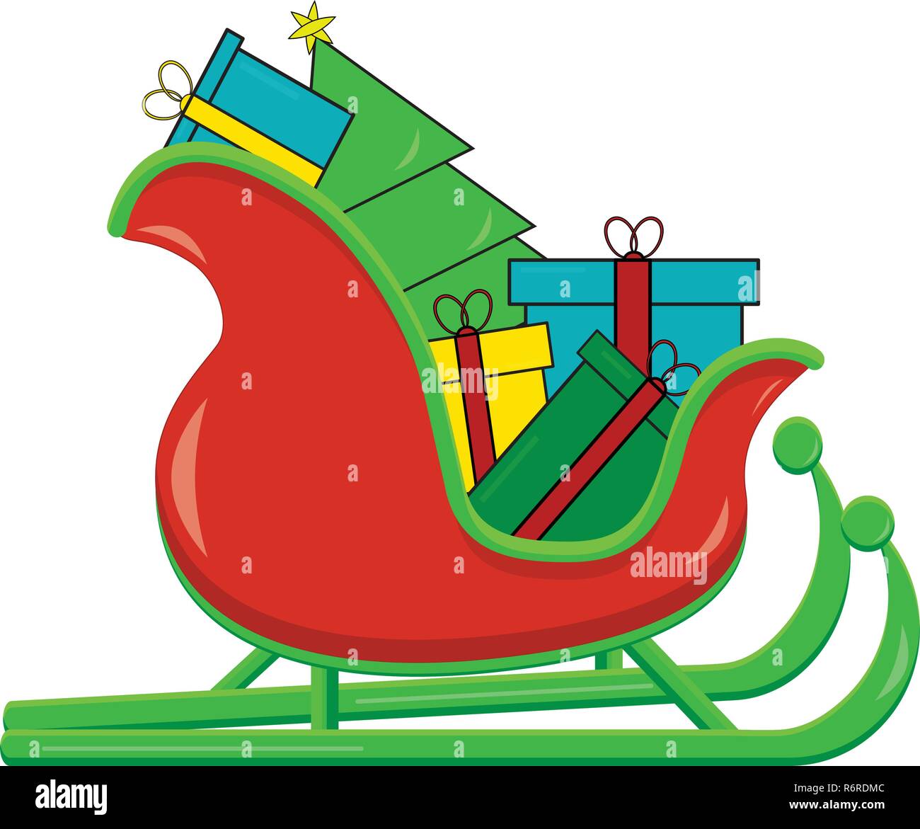 Santa sleigh cartoon hi-res stock photography and images - Alamy