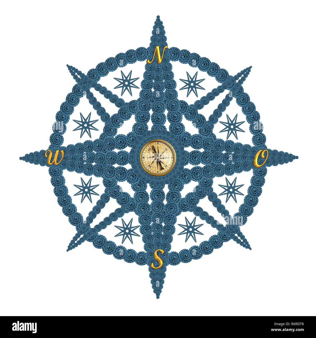 compass and steering wheel Stock Photo - Alamy