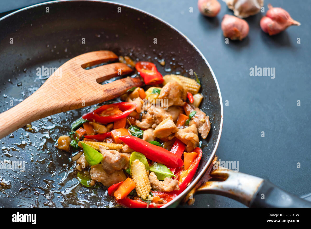 Spicy stir fried minced hi-res stock photography and images - Alamy