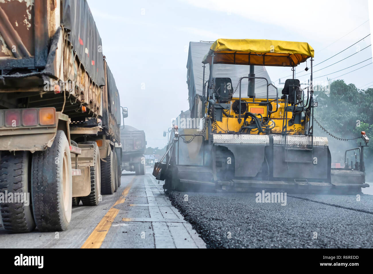 asphalt road under reconstruction Stock Photo - Alamy