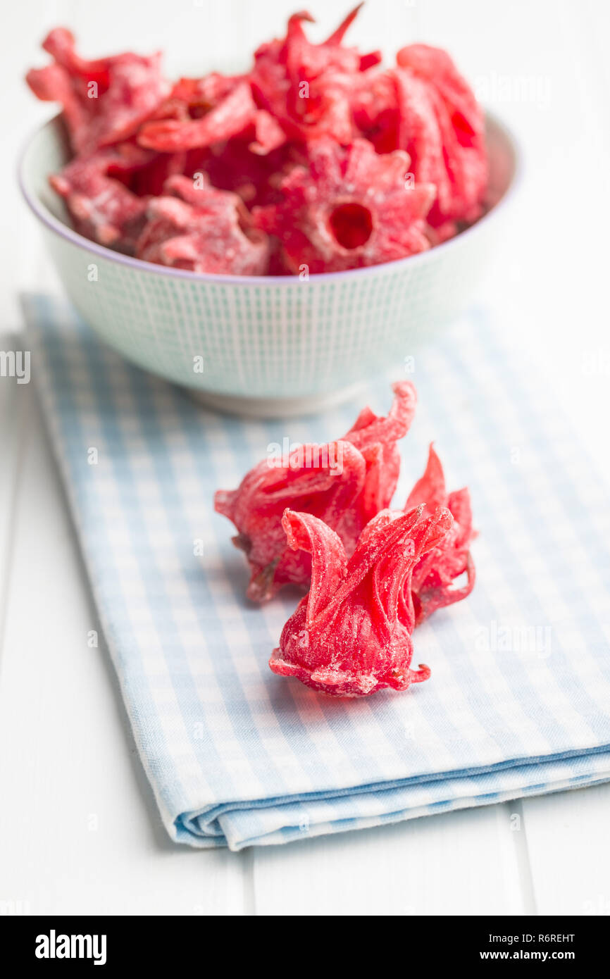 Candied hibiscus flower Stock Photo - Alamy