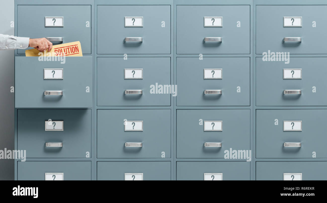 Businessman finding the right solution Stock Photo - Alamy