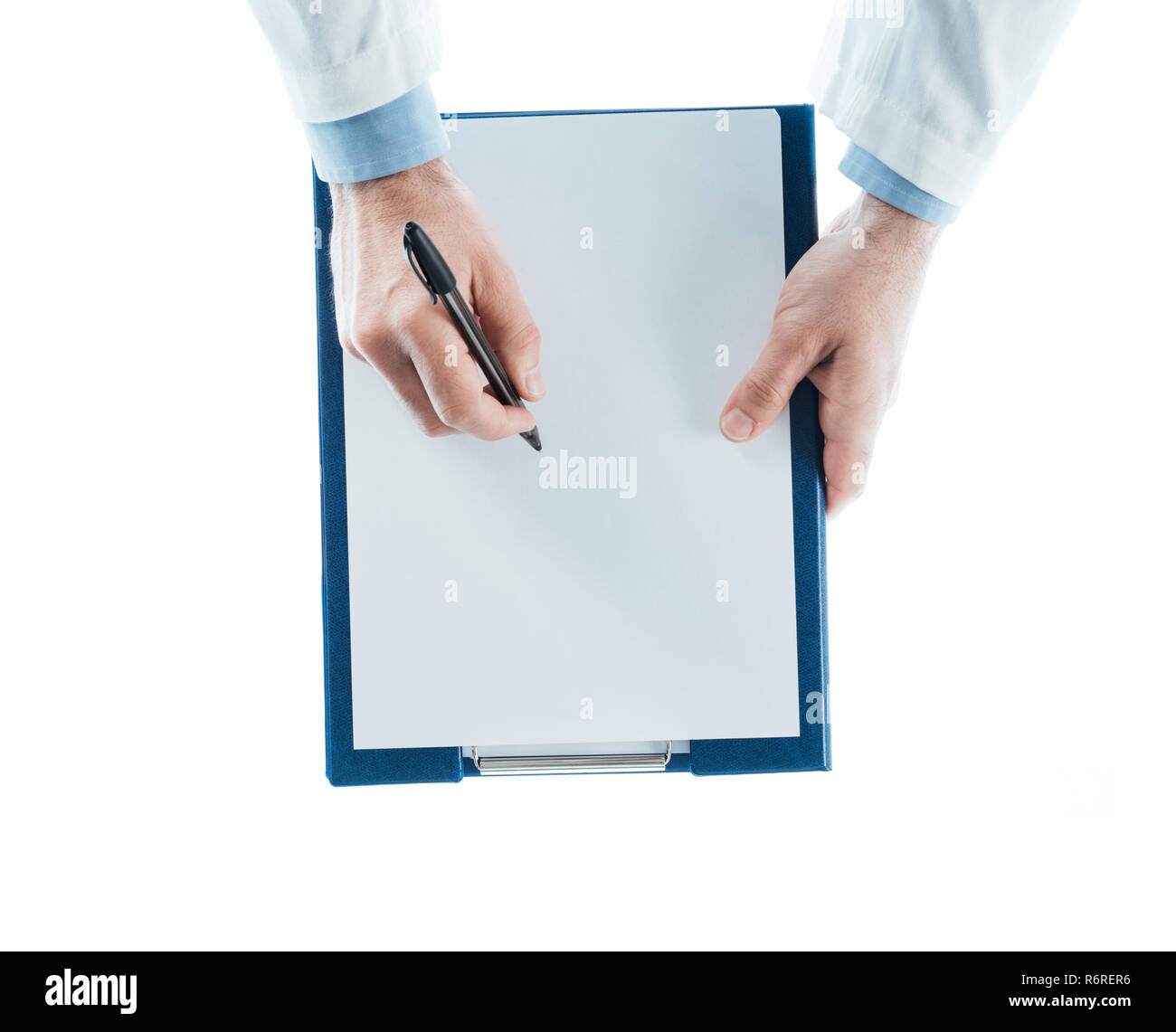 Doctor insurance writing hospital Cut Out Stock Images & Pictures - Alamy