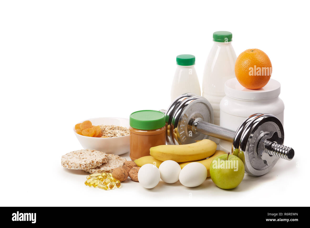 Fitness concept sports nutrition Cut Out Stock Images & Pictures - Alamy