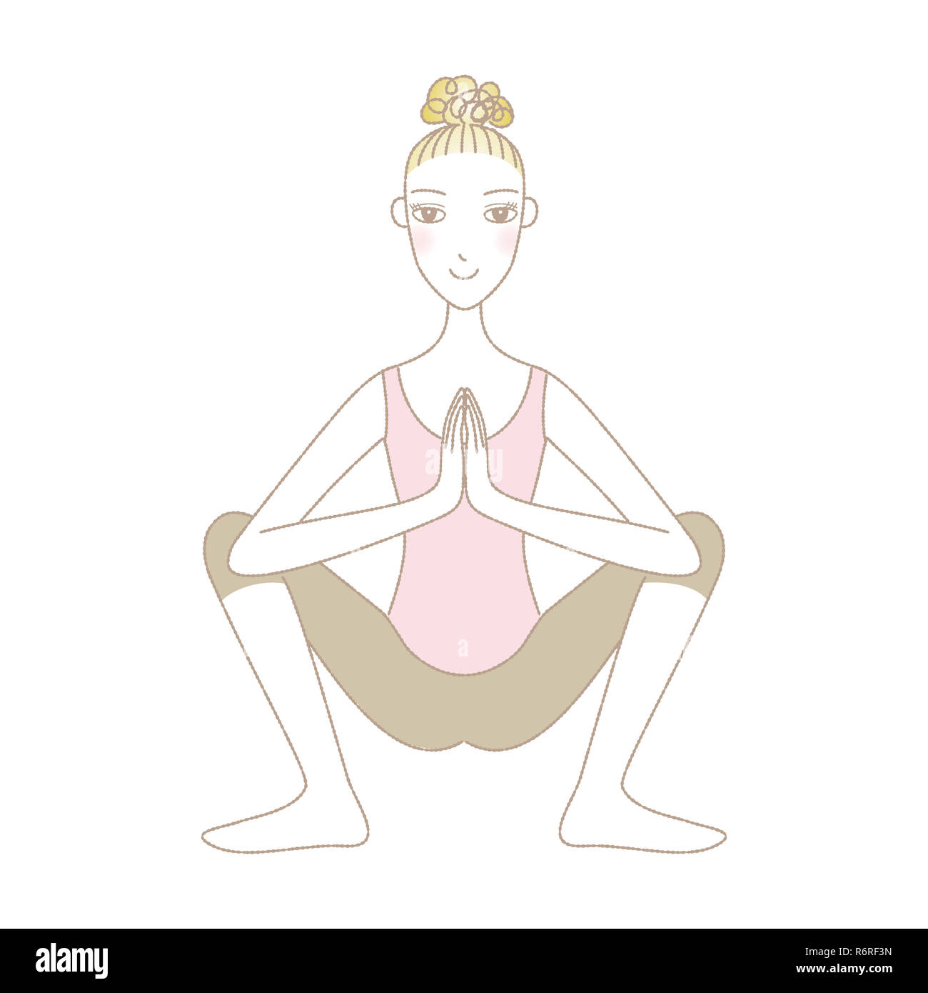 Yoga exercise, yoga pose, woman in Garland Pose Stock Photo - Alamy