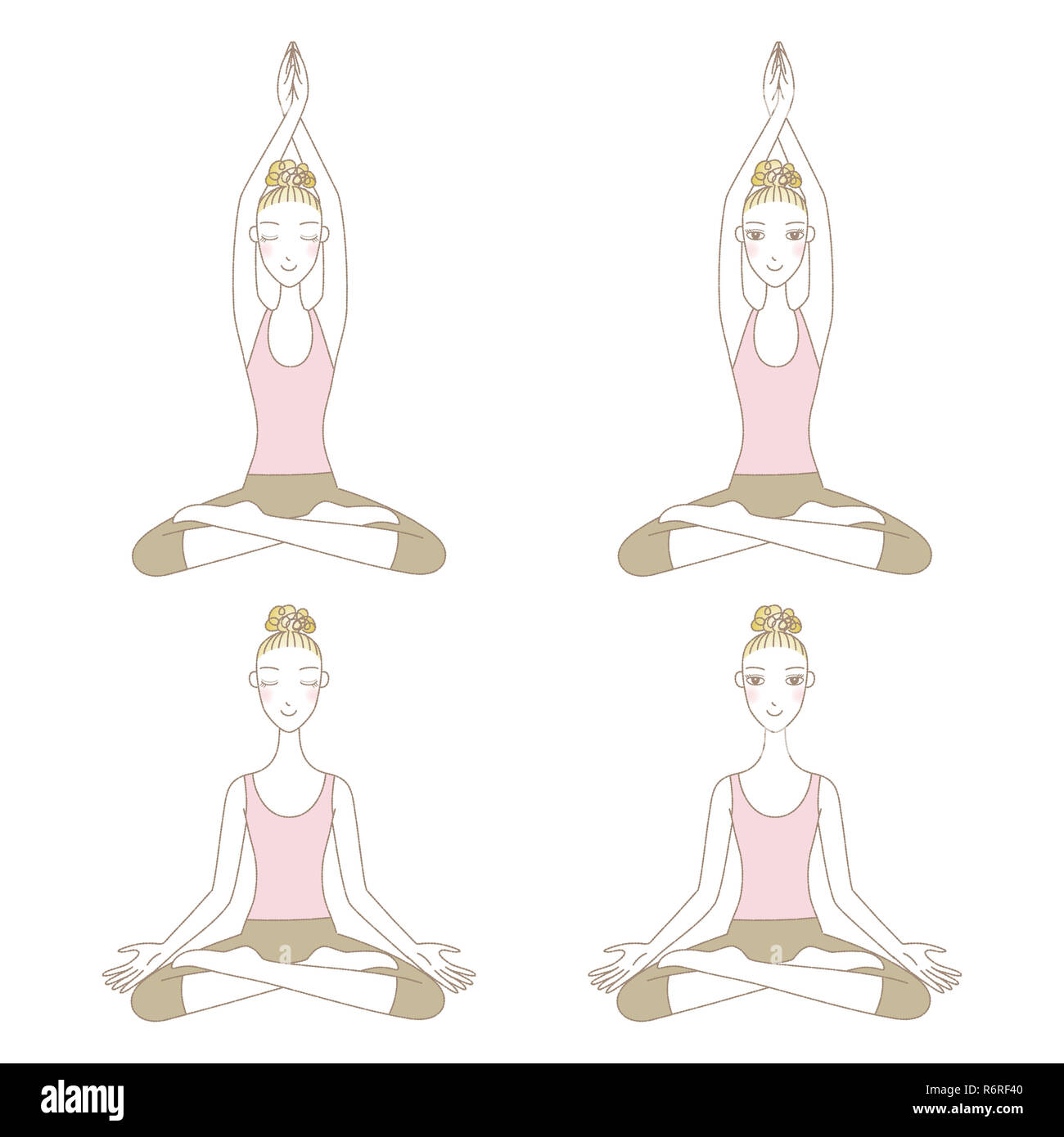 Yoga exercise, yoga pose, woman in easy pose Stock Photo - Alamy