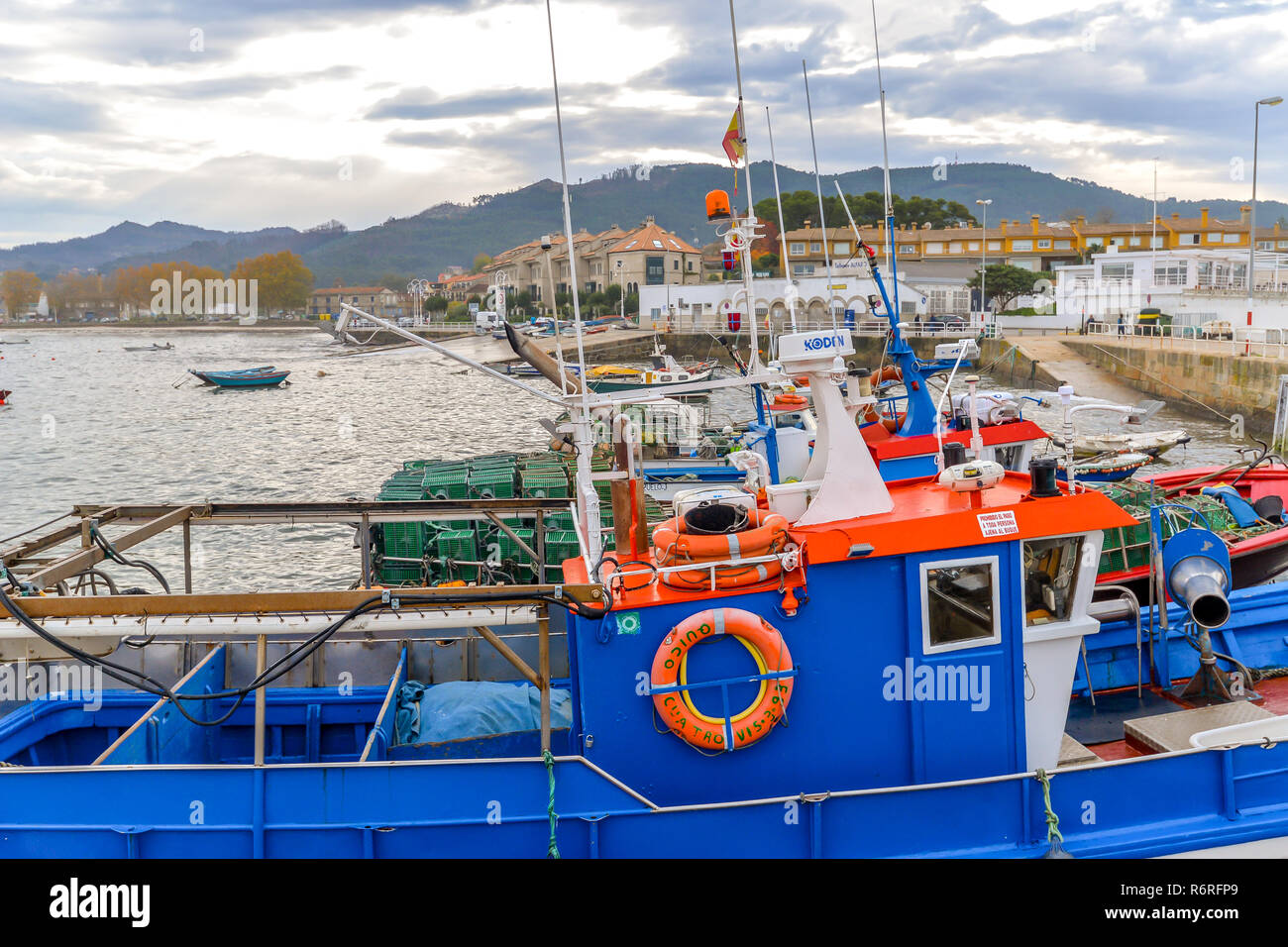 Vigo/Galicia - Spain - 11/25/18 - Colorful fishing boats in Canido ...
