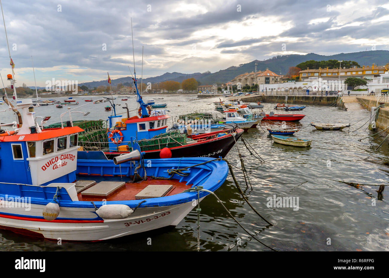Vigo/Galicia - Spain - 11/25/18 - Colorful fishing boats in Canido ...