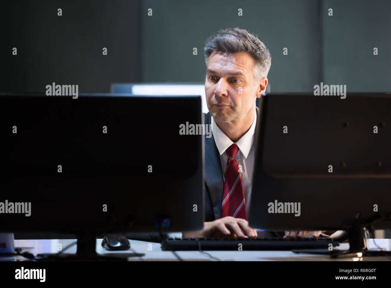 Male trader using computer trade hi-res stock photography and images ...