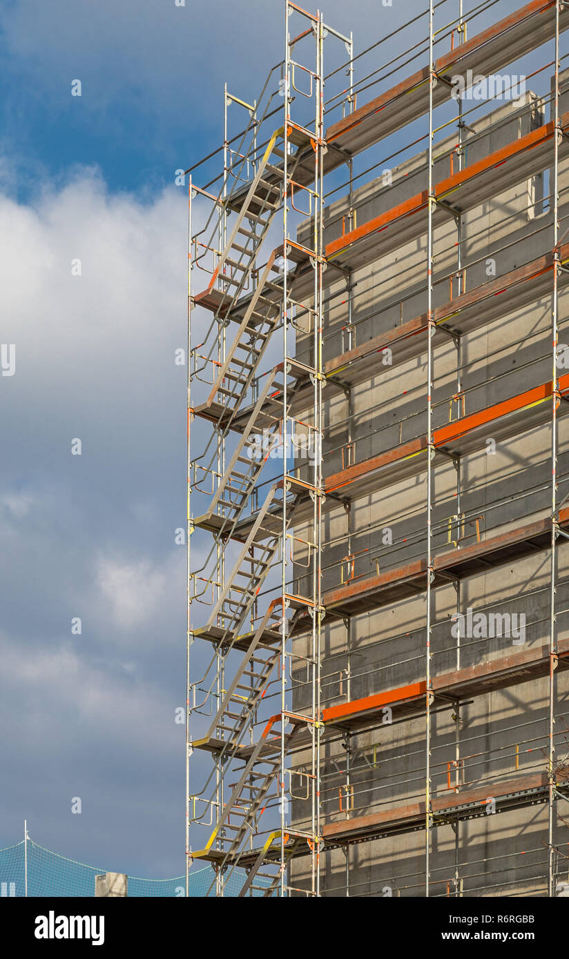 stairs on a scaffold on a construction site in germany Stock Photo - Alamy