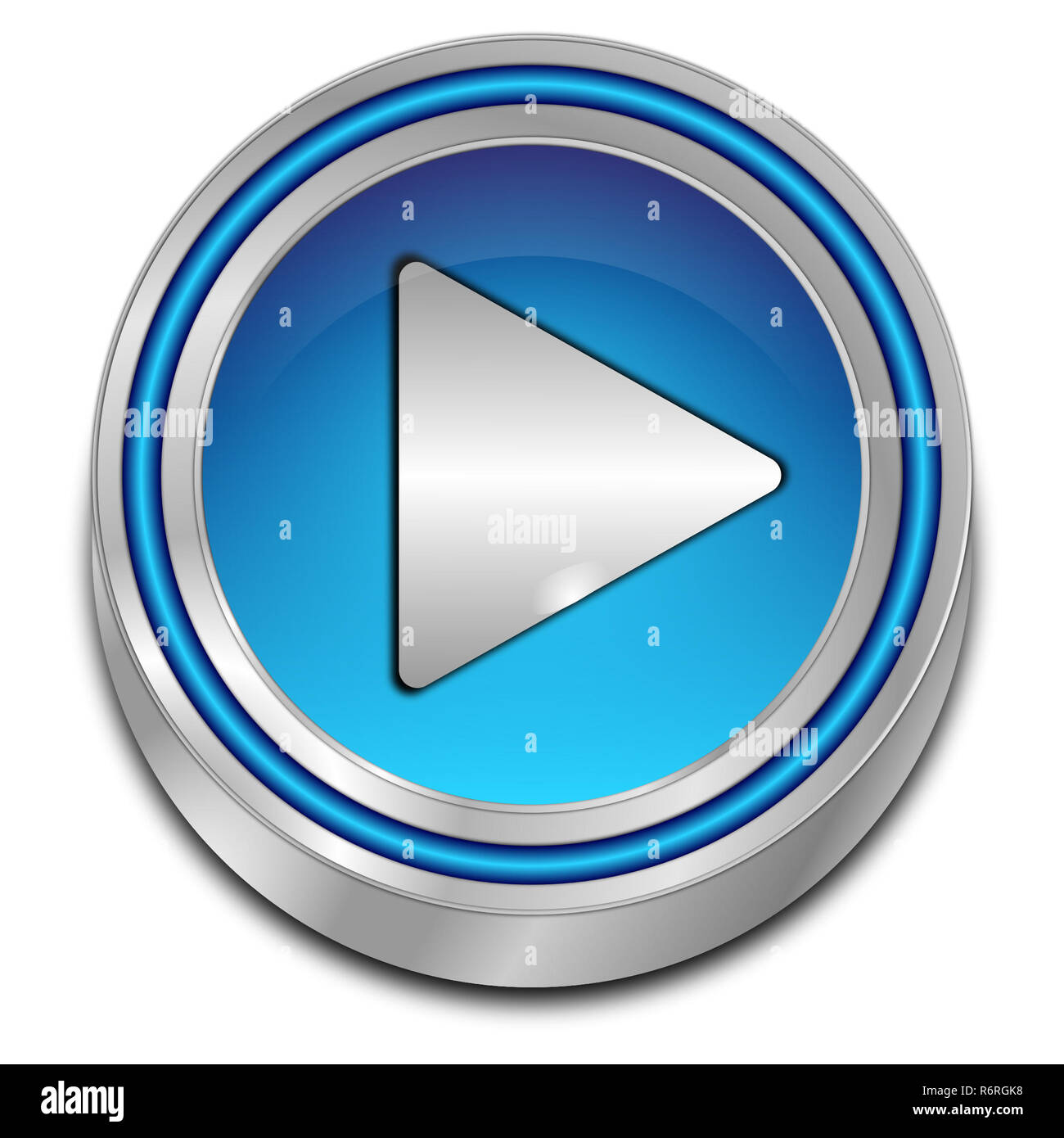 decorative blue Play Button - 3D illustration Stock Photo - Alamy