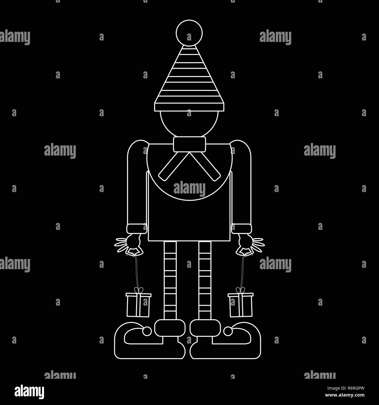 Christmas Elf Character Icon Symbol Design. Vector illustration of elf ...