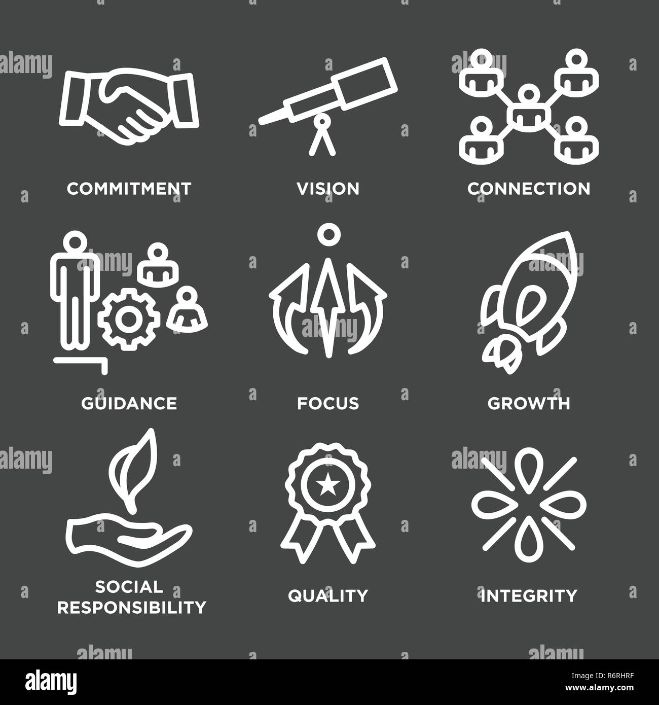 Core Values Outline or Line Icon Conveying Integrity & Purpose Stock Vector Image & Art - Alamy