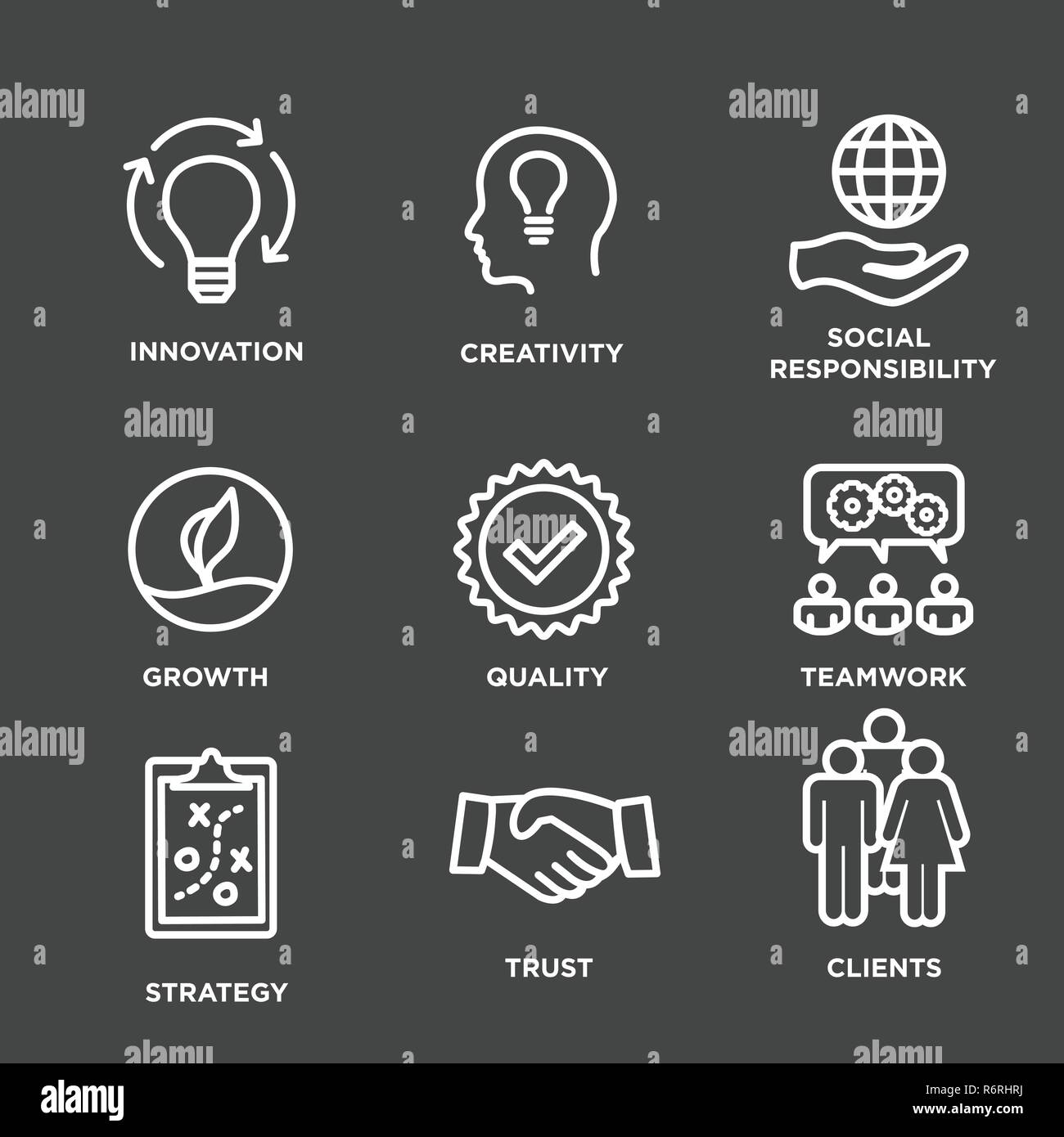 Core Values Outline or Line Icon Conveying Integrity & Purpose Stock Vector Image & Art - Alamy