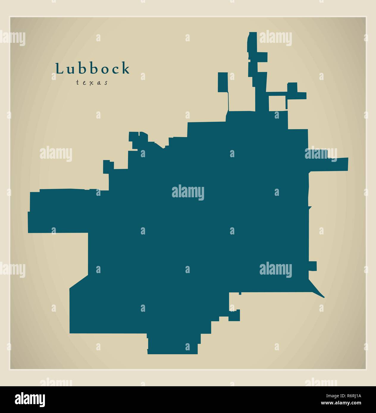 Modern City Map - Lubbock Texas city of the USA Stock Vector Image ...