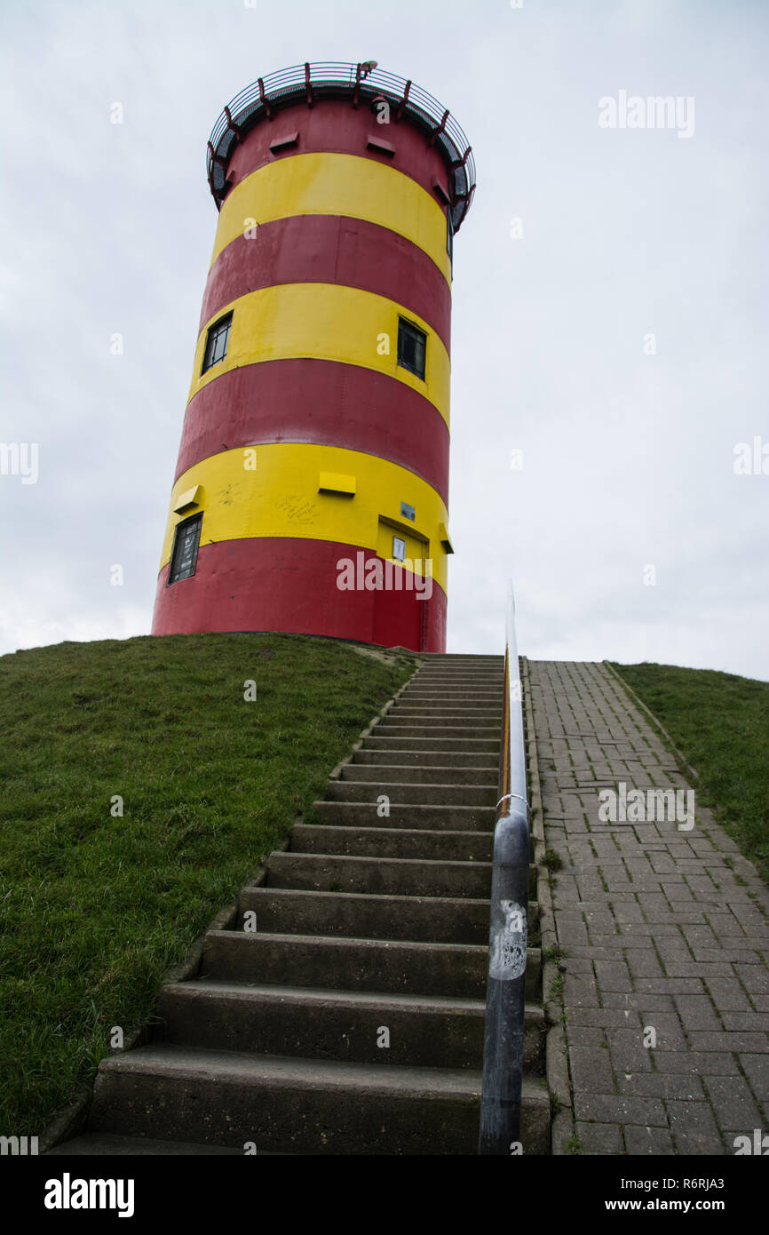 Lighthouse pilsum germany lower krummhoern pilsum hi-res stock ...